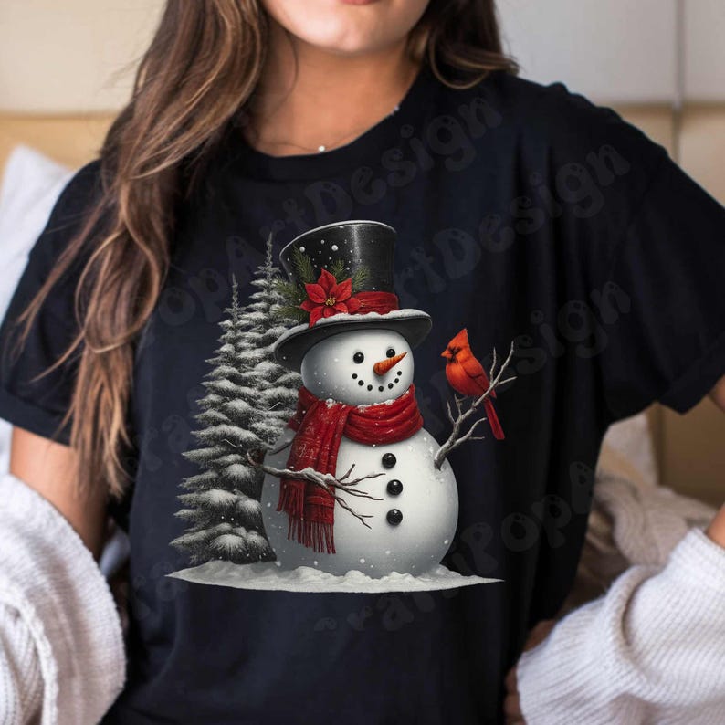 Snowman Cardinal Winter PNG, Christmas Trees Png, Let It Snow, Holiday ...