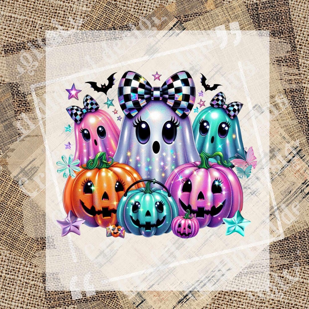 Iridescent Ghost Pumpkin PNG, Spooky Ghost, Fall Png, Autumn, Halloween ...