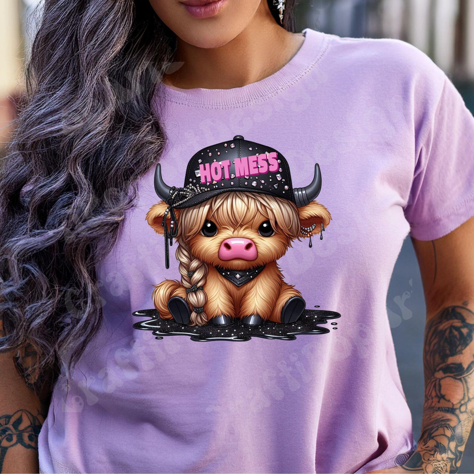 Hot Mess PNG, Highland Cow Png, Baby Cow Hot Mess Png, Funny ...