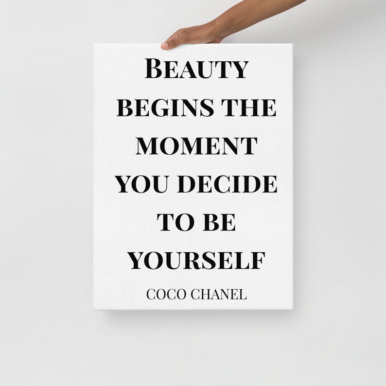 Thin Canvas | Coco Chanel Quote Poster – Beauty Begins the Moment You ...