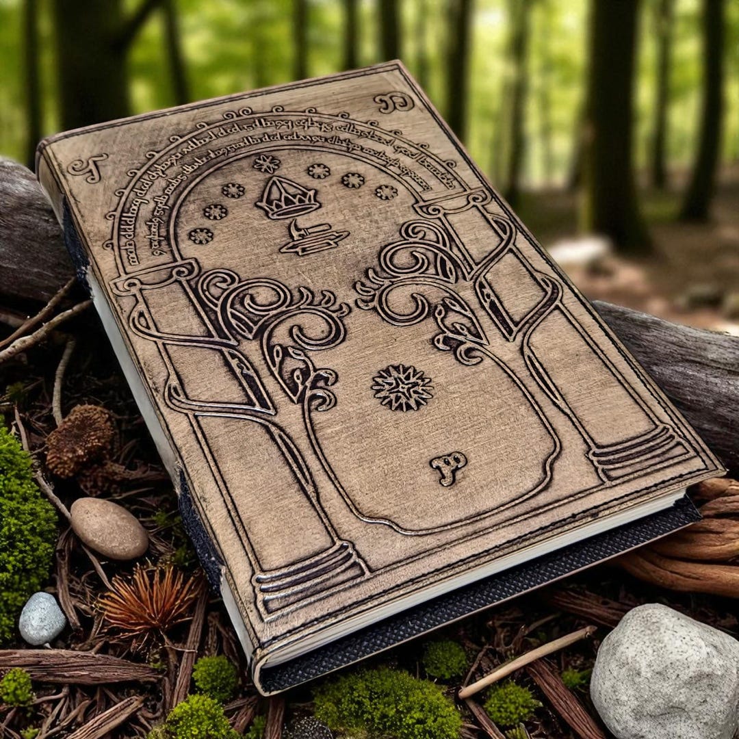 Door of Durin Leather Journal | LOTR Tolkien Notebook, Lockable Diary ...