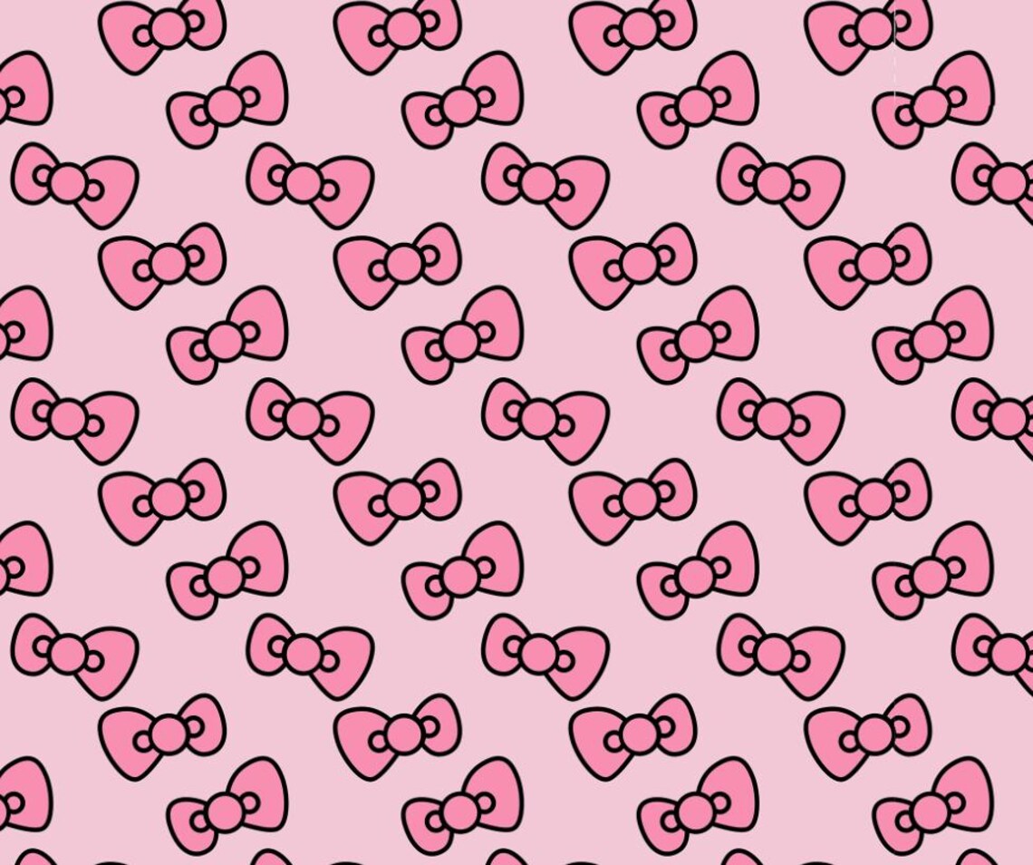 Pink Kitty Cat Bow Pattern Cotton Cartoon Fabric-diy 100% Cotton Fabric ...