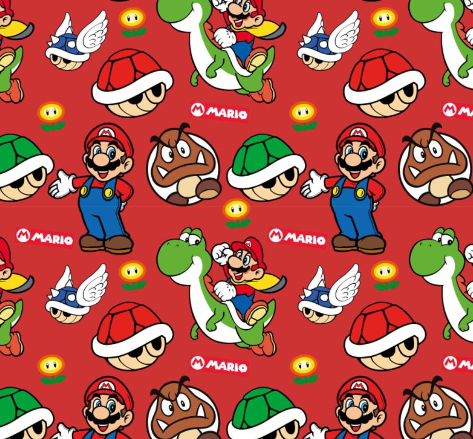 Super Mario Cotton Cartoon Fabric-diy 100% Cotton Fabric-sold by Half ...