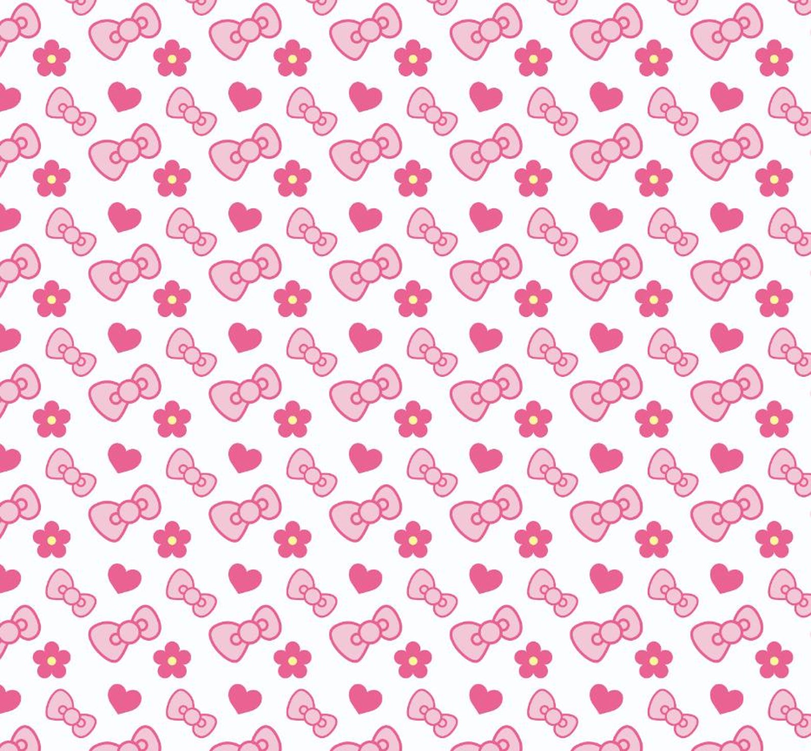 Sweet Kitty Cat Bow Pattern Cotton Cartoon Fabric-diy 100% Cotton ...
