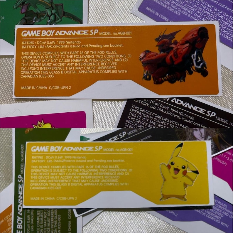 Retro Handheld Themed Labels for GBA SP, Miyoo Mini Plus - Etsy