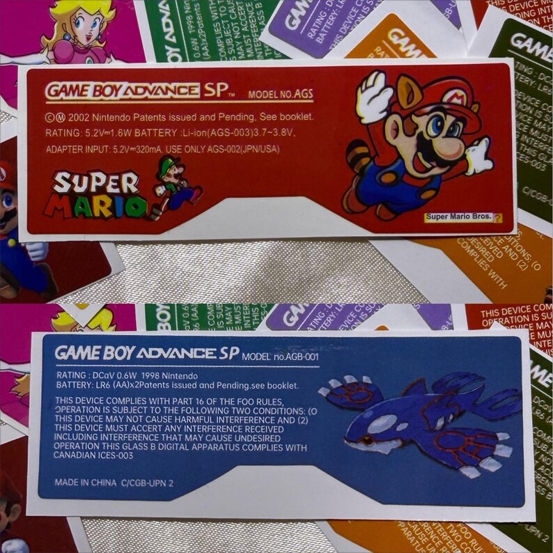 Retro Handheld Themed Labels for GBA SP, Miyoo Mini Plus - Etsy