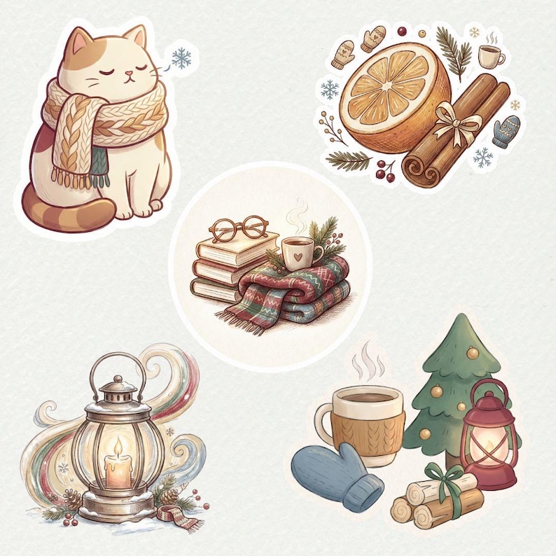 Cozy Winter Digital Sticker Pack – 29 PNG | Instant Download - Etsy