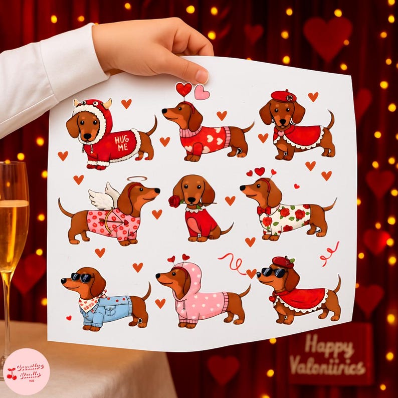 Dachshund is My Valentine PNG Bundle Valentine Heart Dog Lover Coquette ...