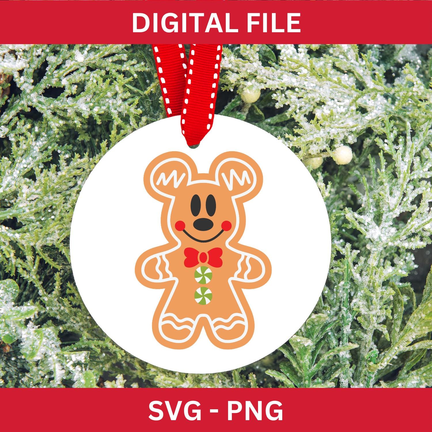 Mickey and Minnie Gingerbread Cookie SVG Disney Christmas SVG Laser Cut ...