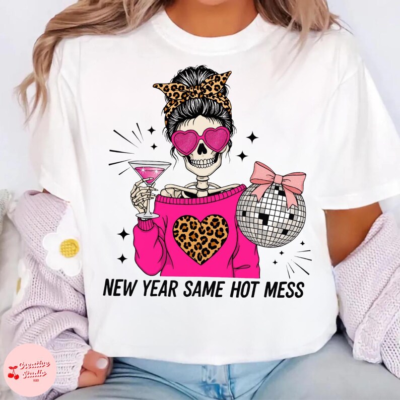 Hot Mess PNG New Year Hot Mess Funny Drinking Martini PNG Alcohol Party ...
