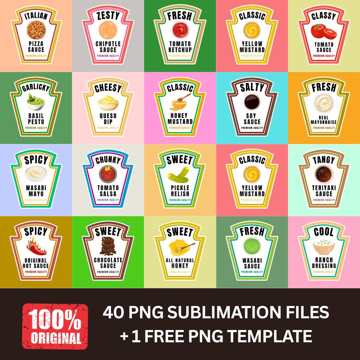 40+ Condiments Halloween PNG Bundle Condiments Shirt Costume Labels ...