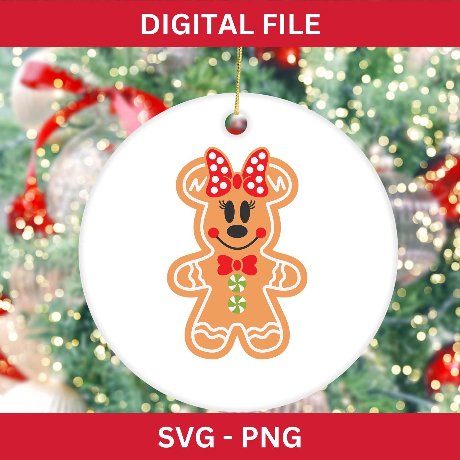 Mickey and Minnie Gingerbread Cookie SVG Disney Christmas SVG Laser Cut ...