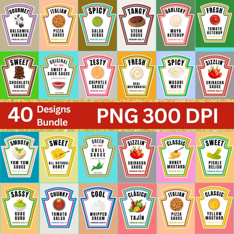 40+ Condiments Halloween PNG Bundle Condiments Shirt Costume Labels ...