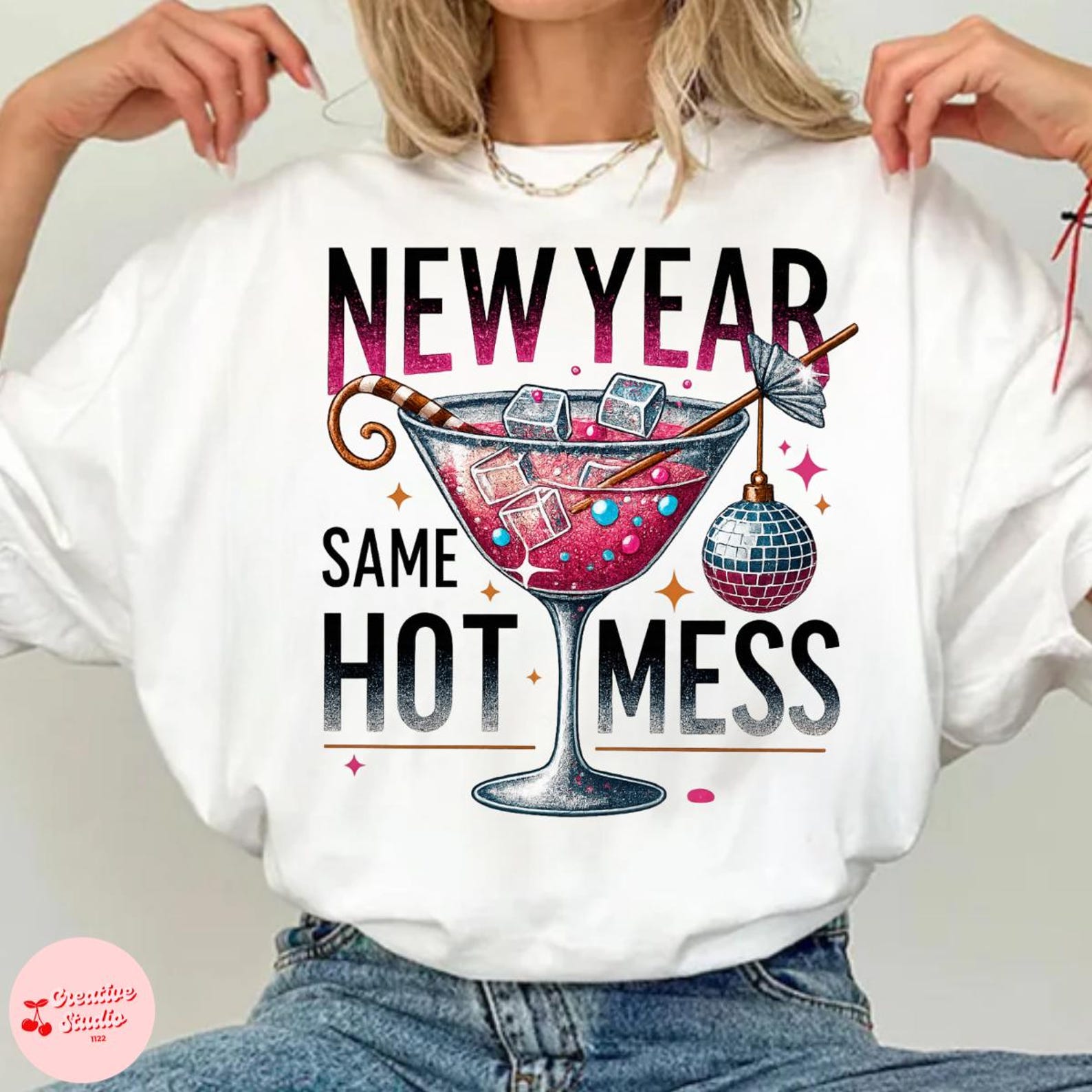 Hot Mess PNG New Year Hot Mess Funny Drinking Martini PNG Alcohol Party ...