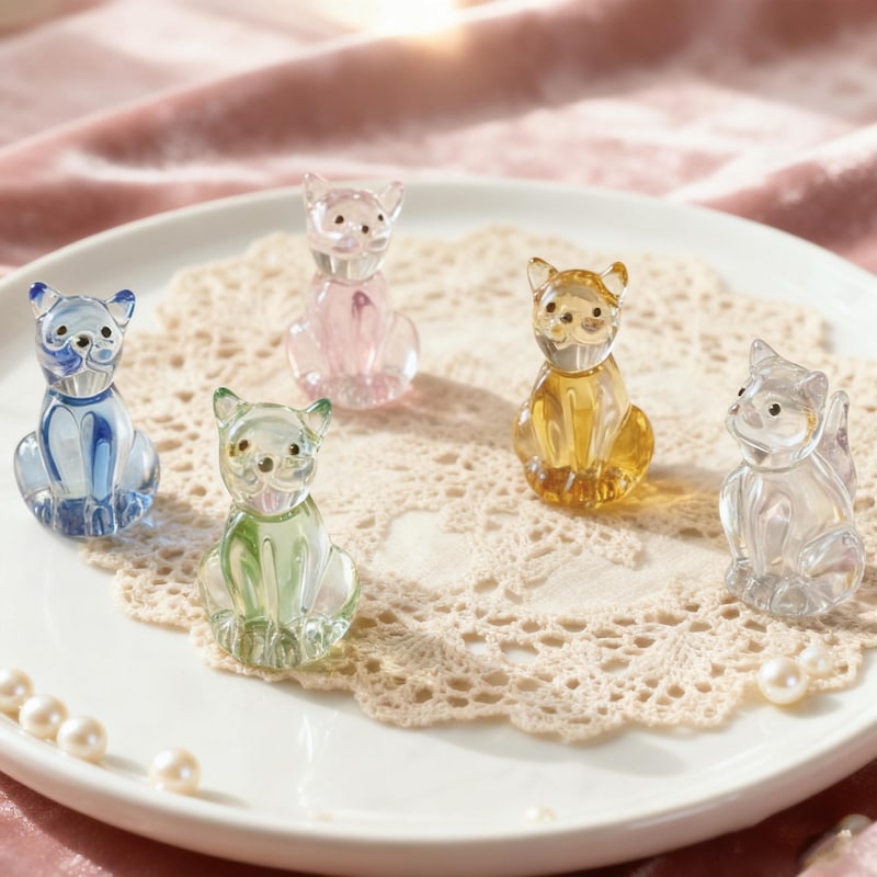 Glass Cat Figurine - Etsy