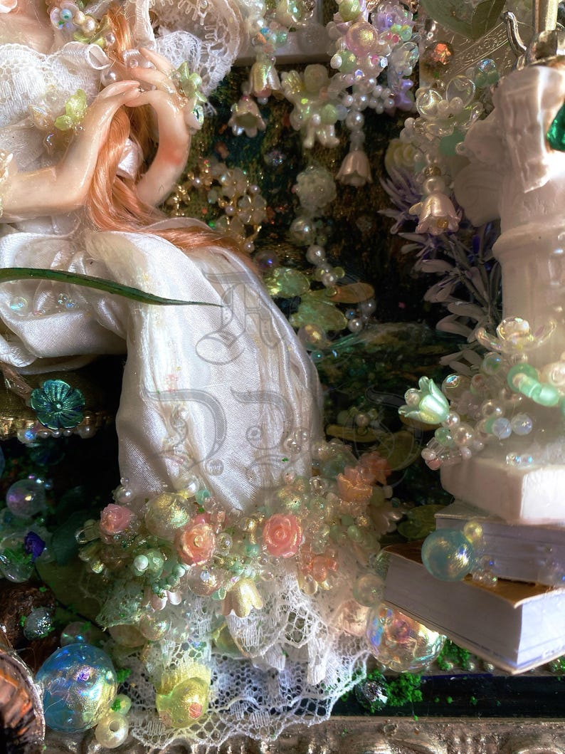 Handmade Fairy Shadow Box | Nature Nymph Wall Art | Dreamy Green ...