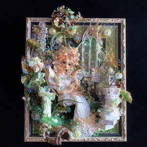 Handmade Fairy Shadow Box | Nature Nymph Wall Art | Dreamy Green ...
