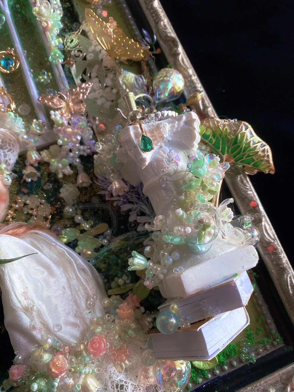 Handmade Fairy Shadow Box | Nature Nymph Wall Art | Dreamy Green ...