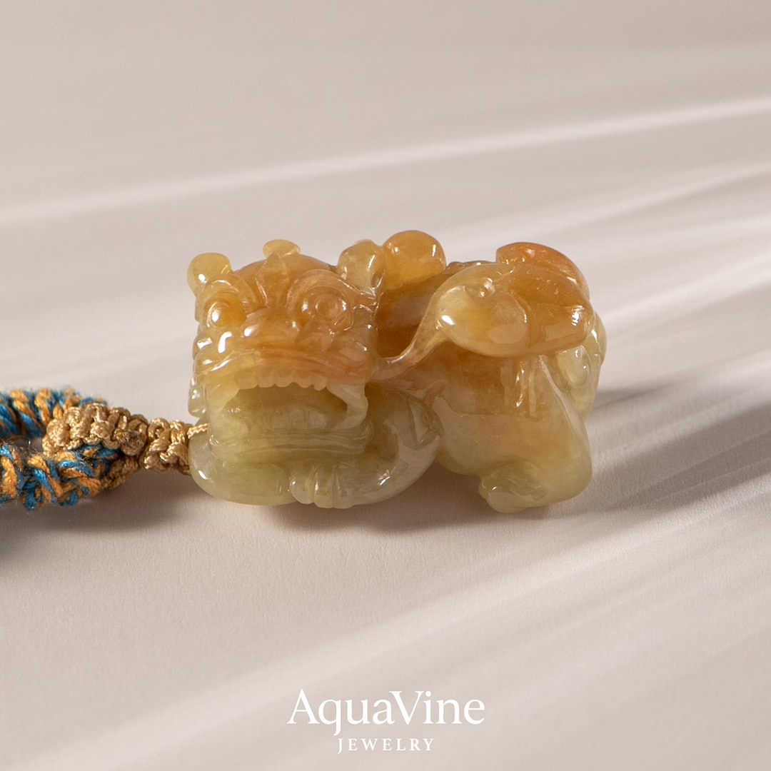 Hand-carved Yellow Jadeite Pixiu Pendant | Feng Shui Talisman - Etsy