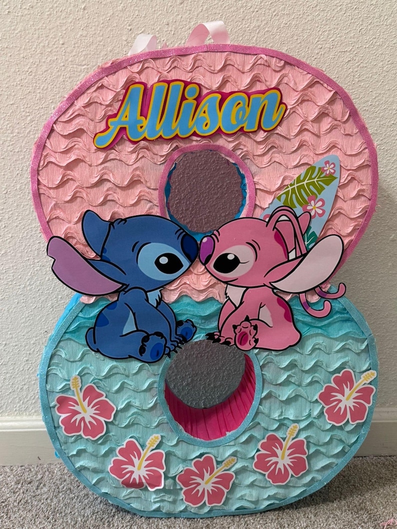 Piñata De Stich Y Ángela Hecha a Mano, Perfecta Para Tu Cumpleaños - Etsy
