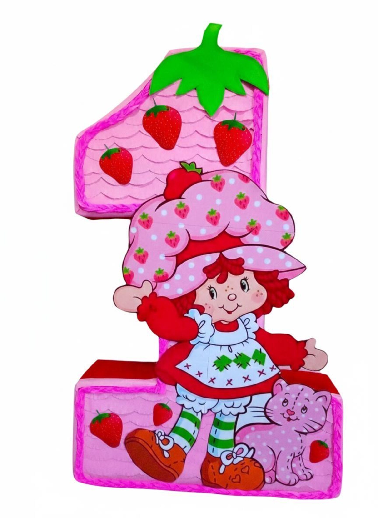 Strawberry Shortcake Piñata | Handmade Kids Birthday Party Decoration ...