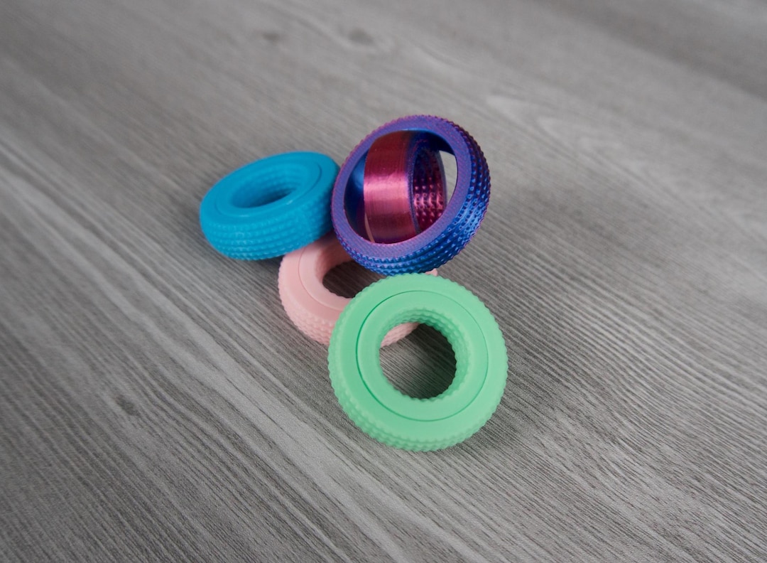 3D Printed Magnetic Gyro Fidget Ring: Haptic Slider, Stress Relief ...