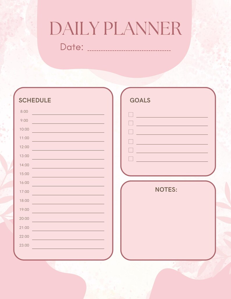 Daily Planner Printable | Minimalist PDF To-do List & Schedule | A4 ...