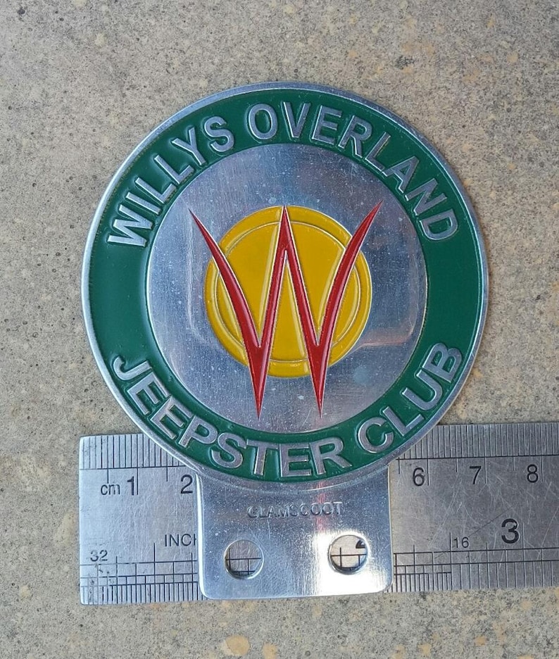 Vintage Willys Jeep Owner Overland Company Car Badge Club Emblem Pick ...