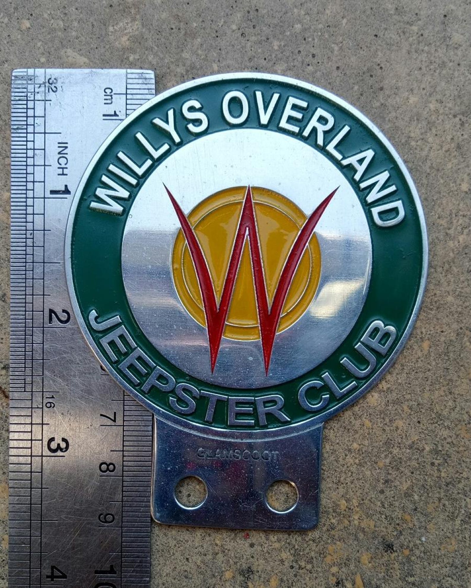 Vintage Willys Jeep Owner Overland Company Car Badge Club Emblem Pick ...