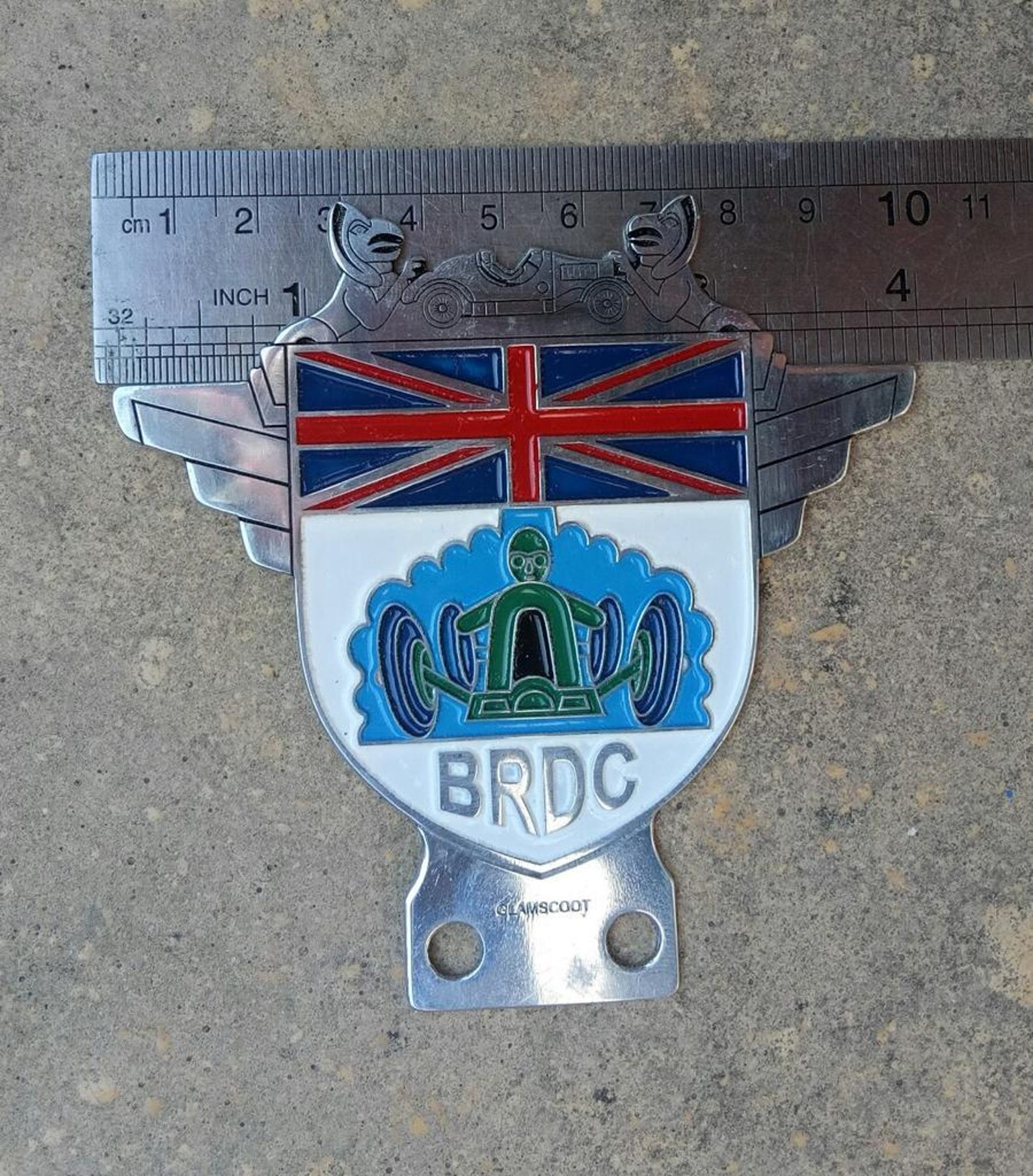 Vintage AUTOMOBILE Car Mascot Hood Ornamen BRDC British Racing Drivers ...