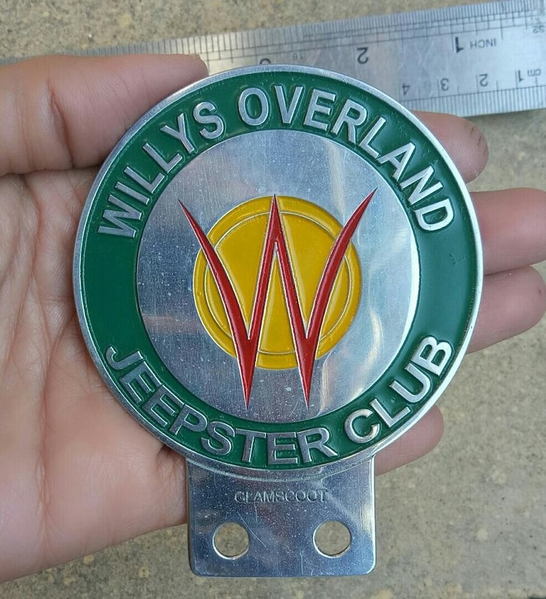 Vintage Willys Jeep Owner Overland Company Car Badge Club Emblem Pick ...