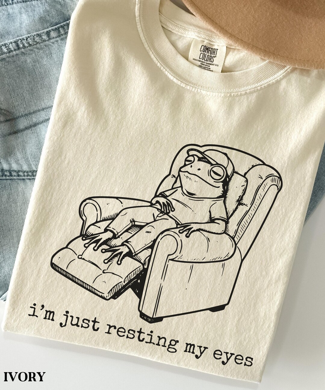 I'm Just Resting My Eyes Comfort Colors® Shirt, Funny Frog Meme Dad ...