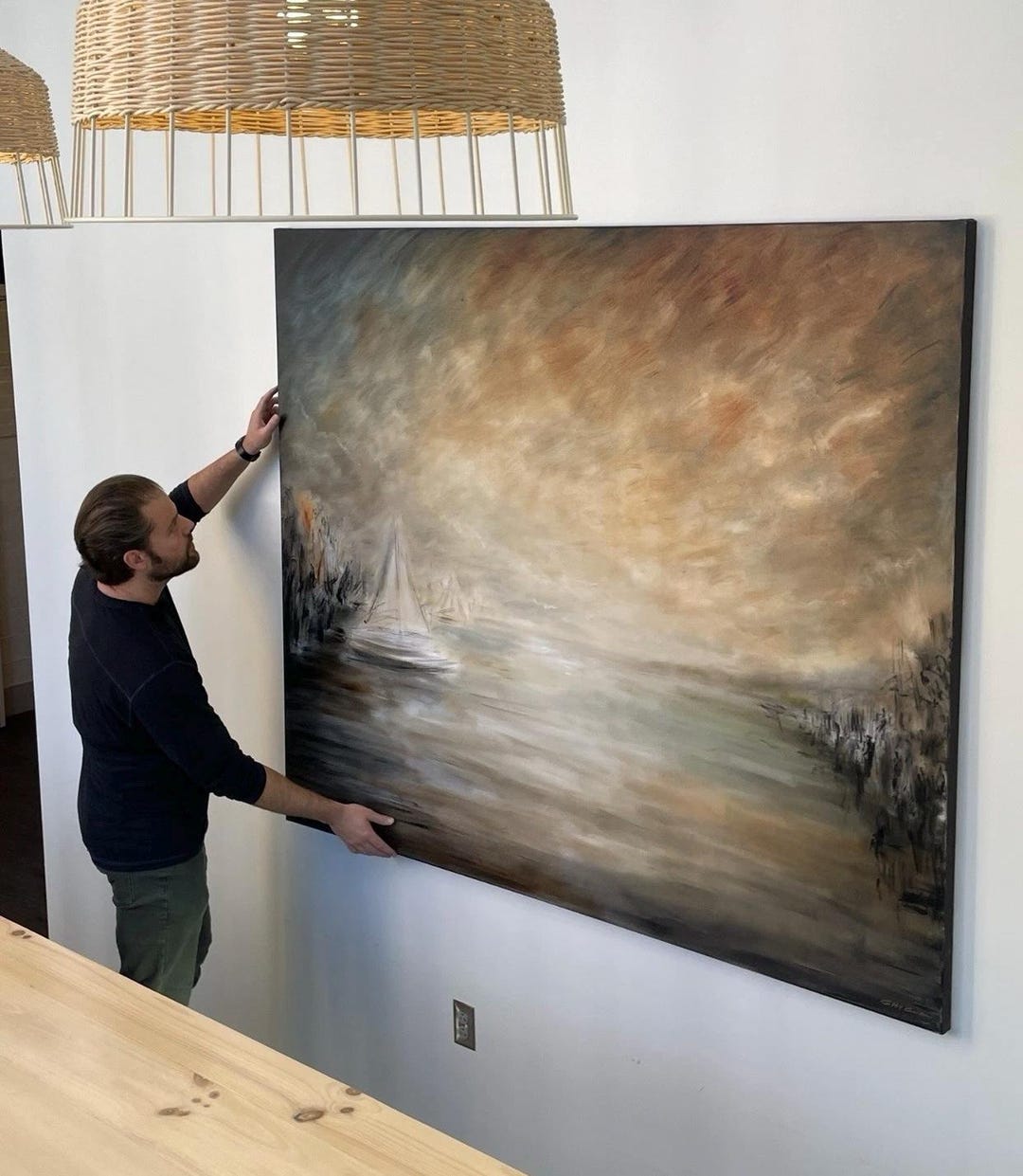 Large Original Oil Canvas Painting “new Horizon” 60x72 Inches by Chip ...