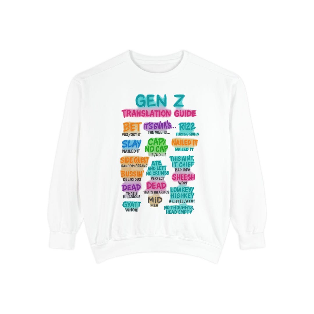 Gen Z Translation Guide Sweatshirt | Trendy Gift for Youth, Comfortable ...