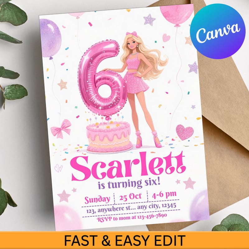 Barbie 6th Party - Etsy