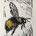 Bee Lino Print, Original Bee Art, Nature Wildlife Print, Garden Art ...