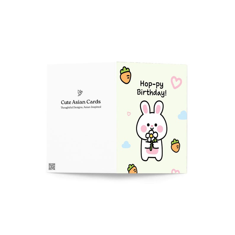 Rabbit Birthday Card | Cute White Bunny Pun Funny Carrot Flowers Spring ...
