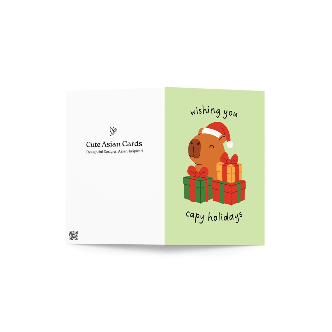 Capybara Christmas Card | Capy Pun Animal Santa Claus Hat Merry ...