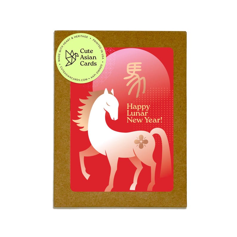 Year of the Horse 2026 Cards | Assorted Card Pack of 8 Boxed Set | Red ...