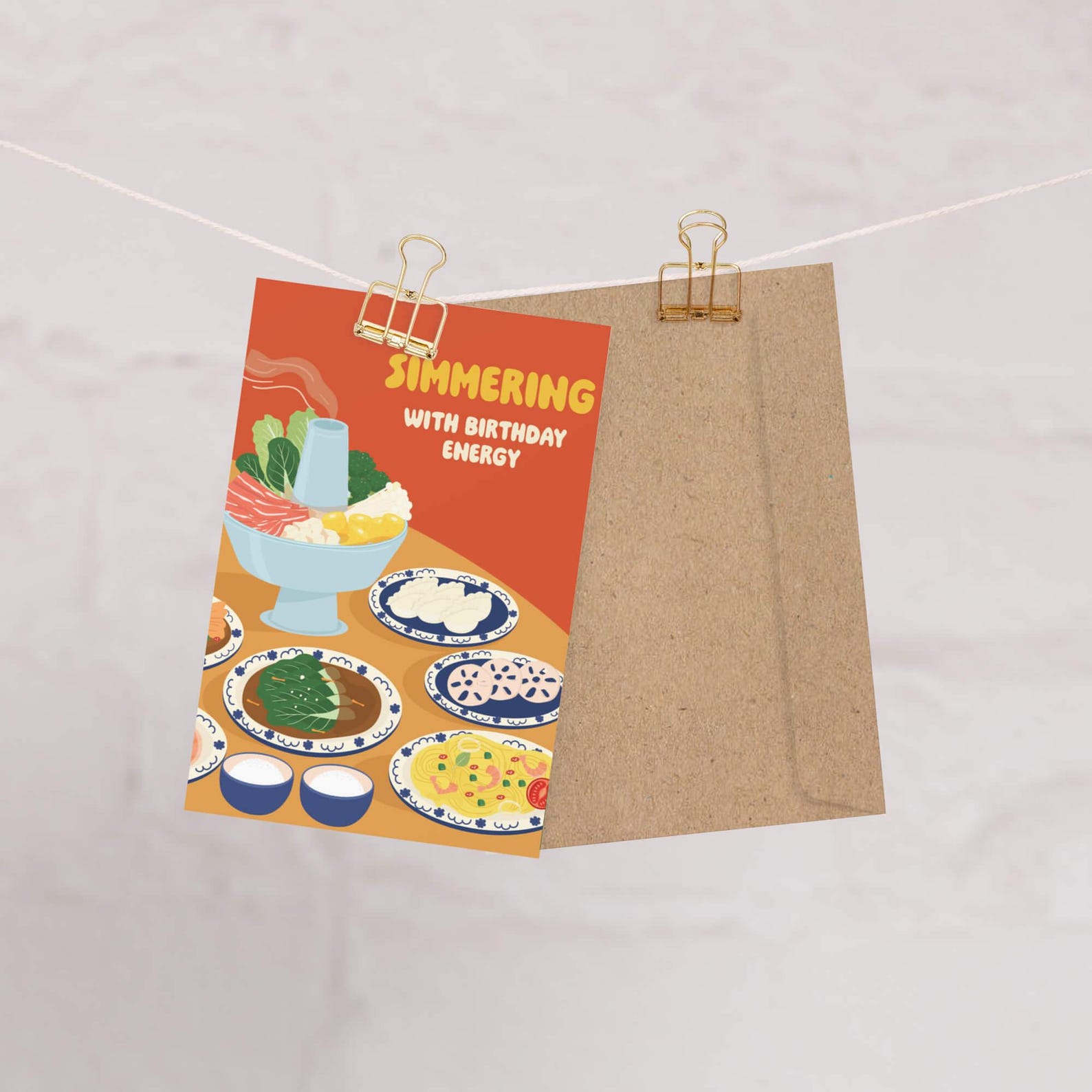 Hot Pot Birthday Card | Cute Simmering Energy Shabu Soup Asian Foodie ...