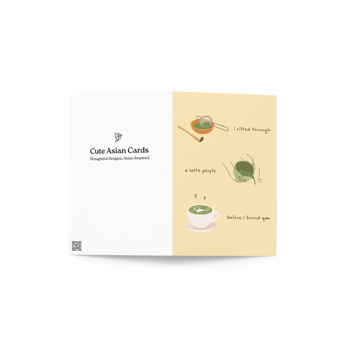 Matcha Latte Card | Cute Funny Japanese Green Tea Matcha Powder Bowl ...