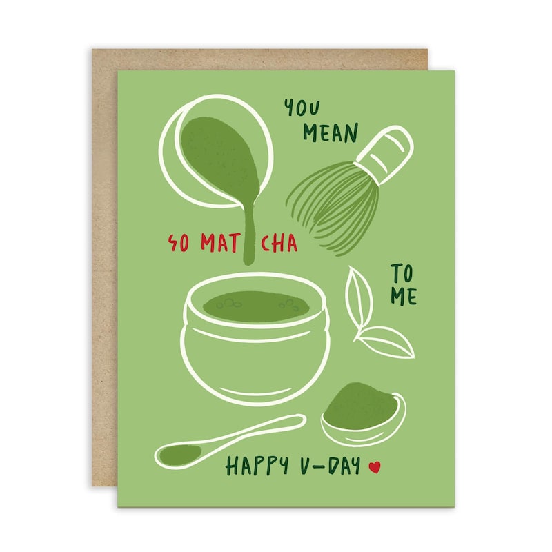 Valentines Matcha Card - Etsy