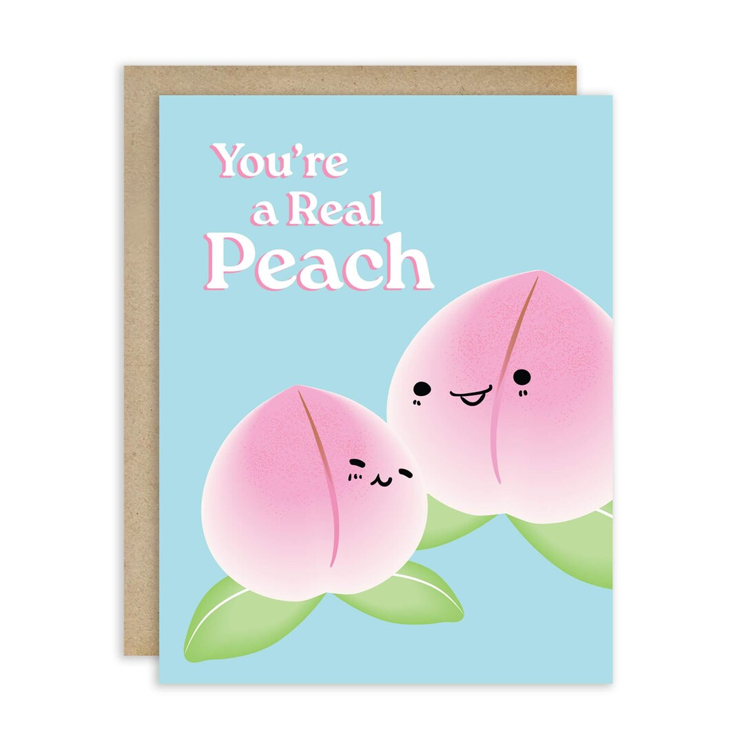 Peach Birthday Card | Funny White Peaches Asian Greeting Card | Cute ...