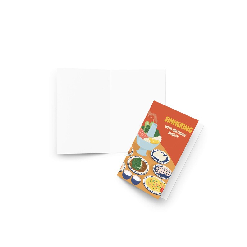Hot Pot Birthday Card | Cute Simmering Energy Shabu Soup Asian Foodie ...