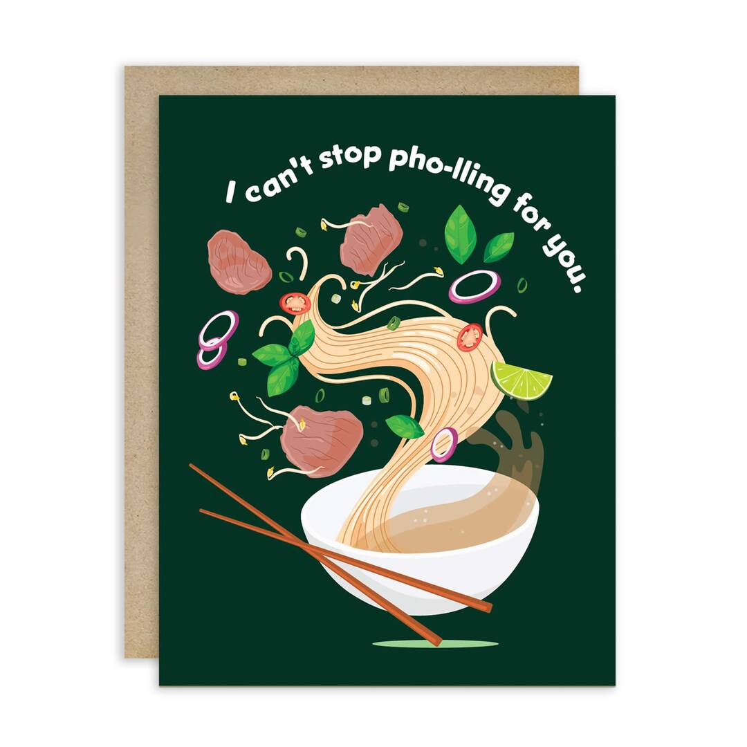 Pho Anniversary Card | Falling for You Asian Greeting Vietnamese Pho ...