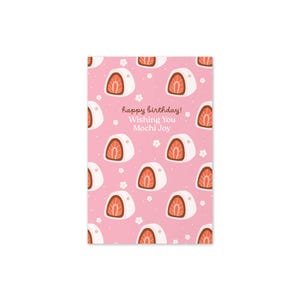 Mochi Birthday Card | Cute Pink Pun Funny Japanese Strawberry Daifuku ...