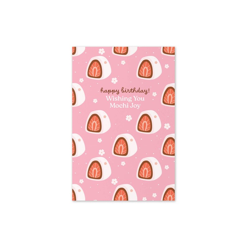 Mochi Birthday Card | Cute Pink Pun Funny Japanese Strawberry Daifuku ...