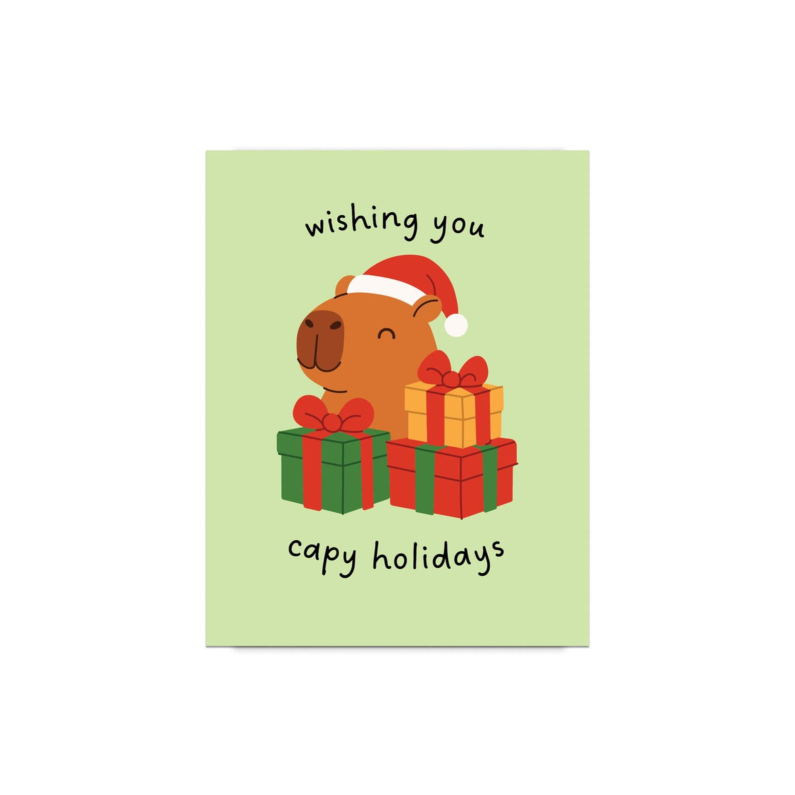 Capybara Christmas Card | Capy Pun Animal Santa Claus Hat Merry ...