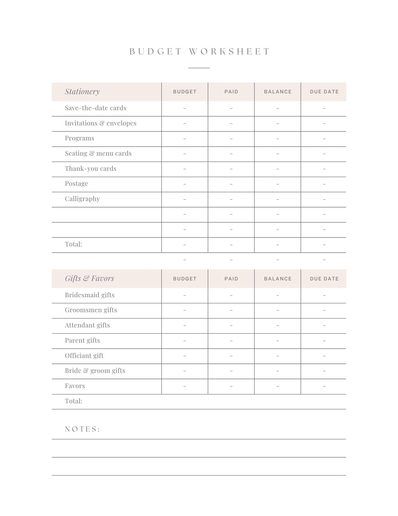 Wedding Budget Planner Printable | Digital Download PDF | Wedding ...