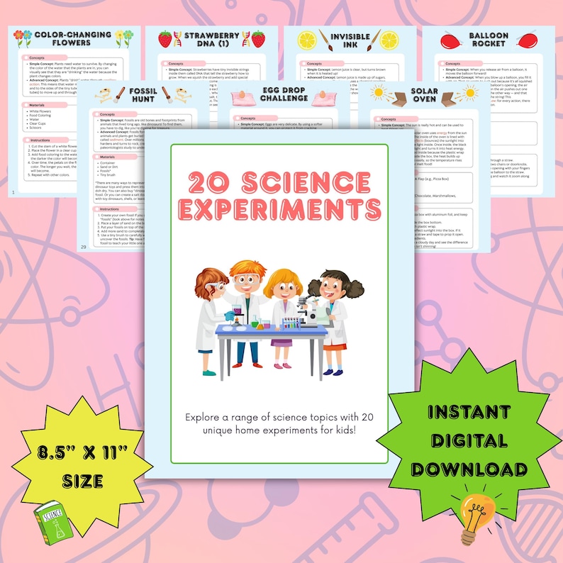 Printable Science Experiments for Kids: STEM Activities (digital Download) - Etsy